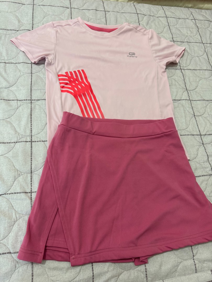 Satu set kaos + rok tennis padel golf dll, Fesyen Wanita, Pakaian ...
