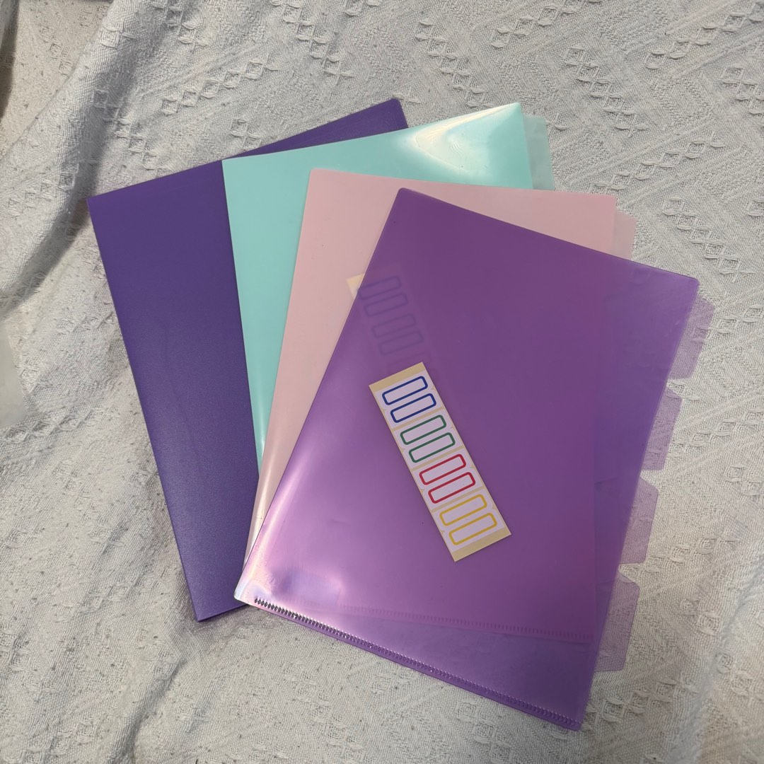 Set of 3 Pastel A4 Document Organiser Separator Folders - Macaroon ...