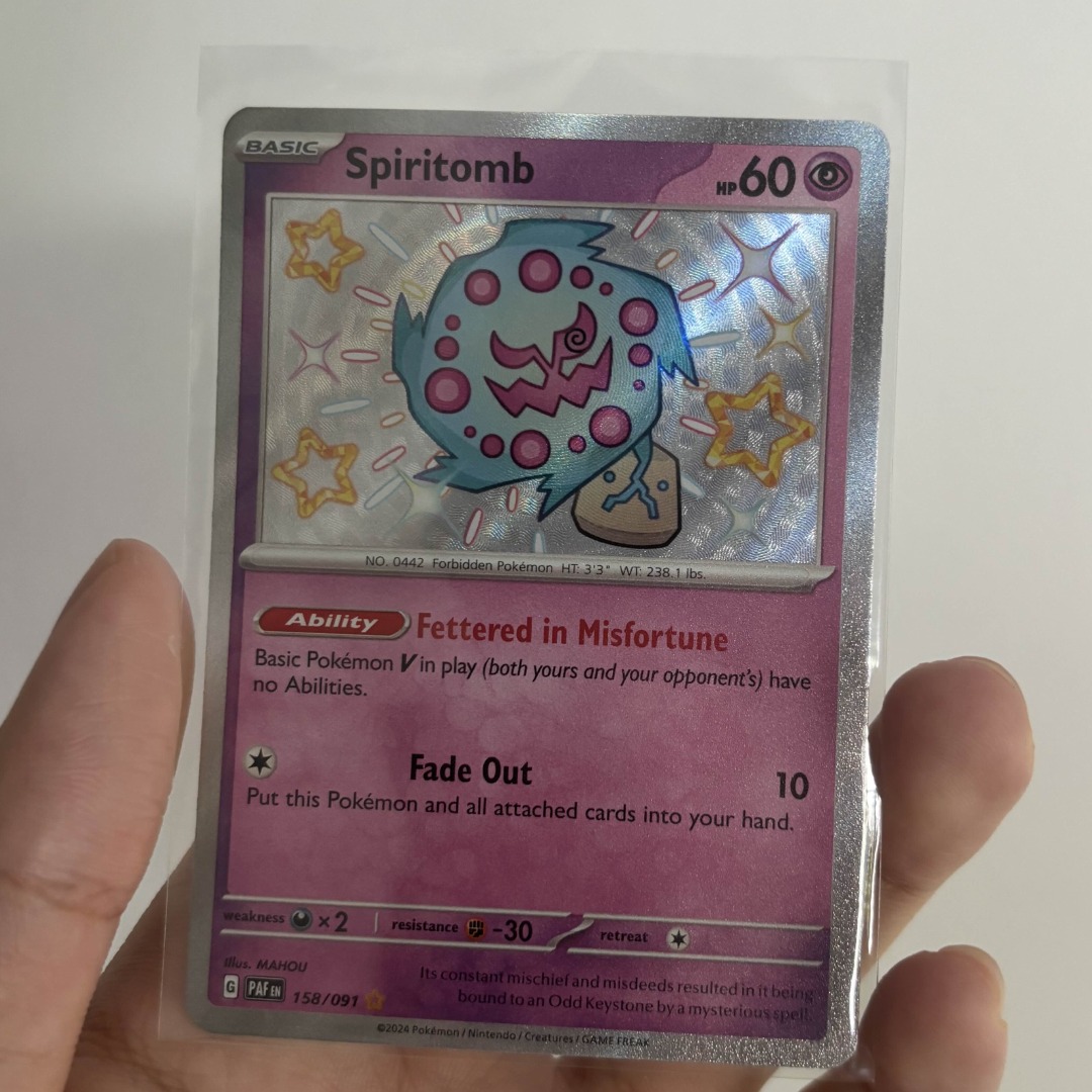 Shiny Spiritomb Paldean Fates #158/091 ENG, Hobbies & Toys, Toys ...