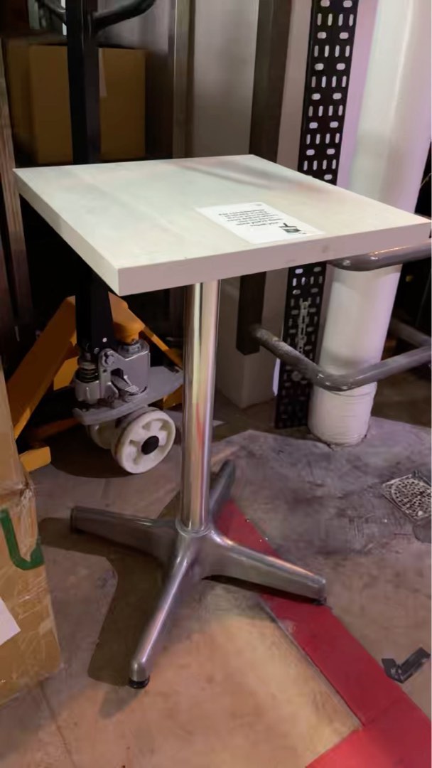 Square Table with Silver Base, Furniture & Home Living, Furniture ...