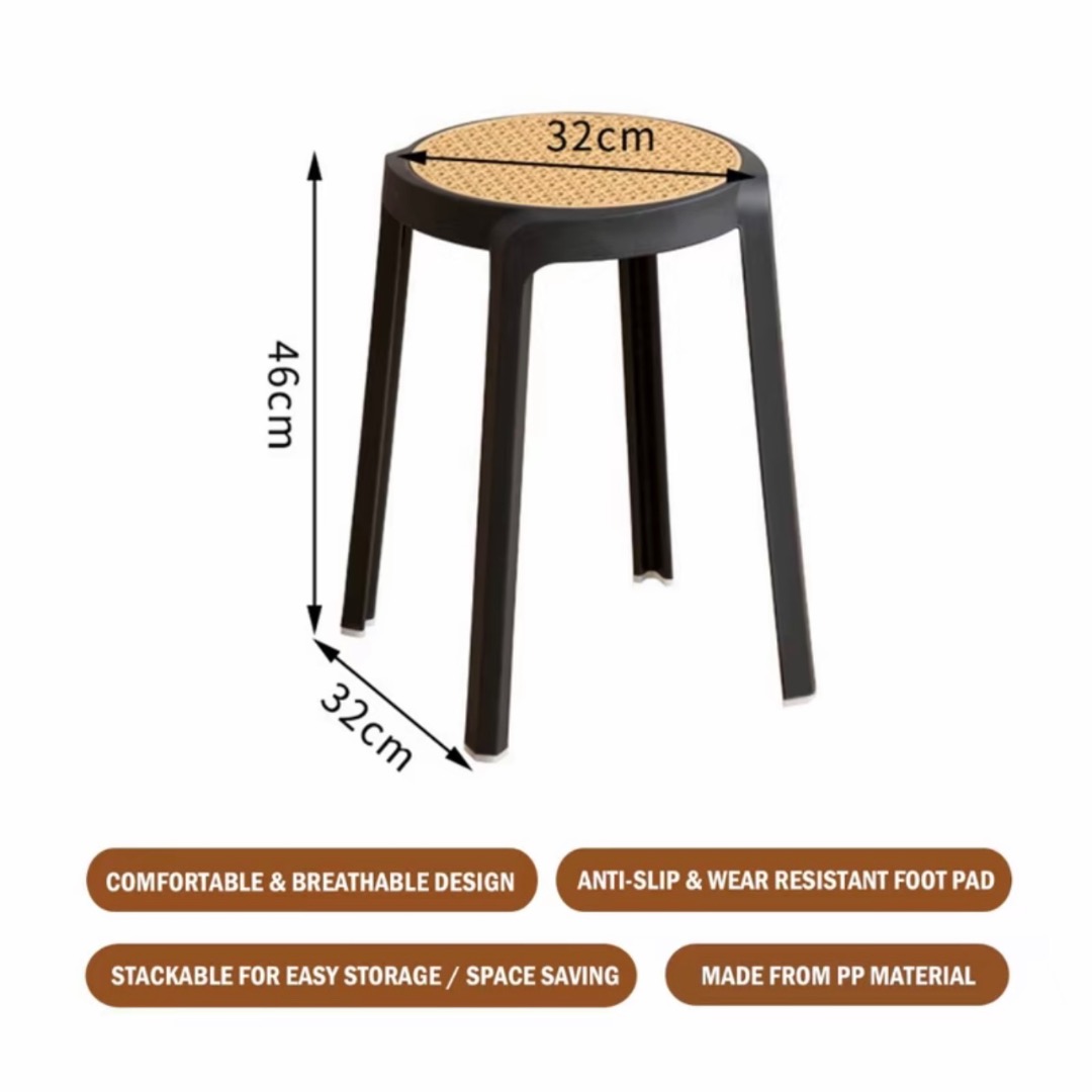 Stackable Round Stool | Living Room Stool | Plastic Seating Stool ...