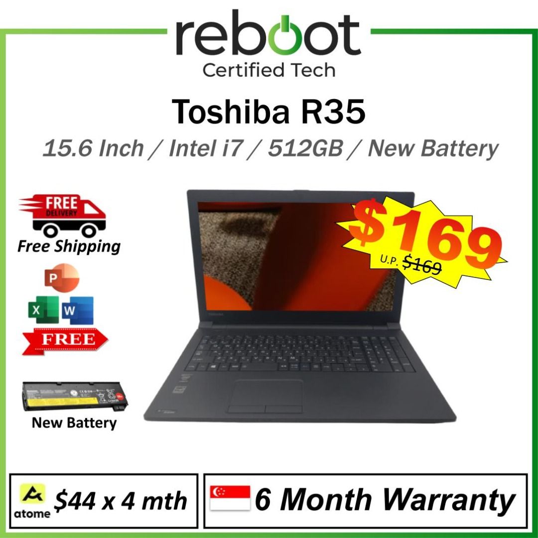 Toshiba R35 - 15.6 Inch - Intel i7 - Up to 16GB RAM + 512GB SSD ...