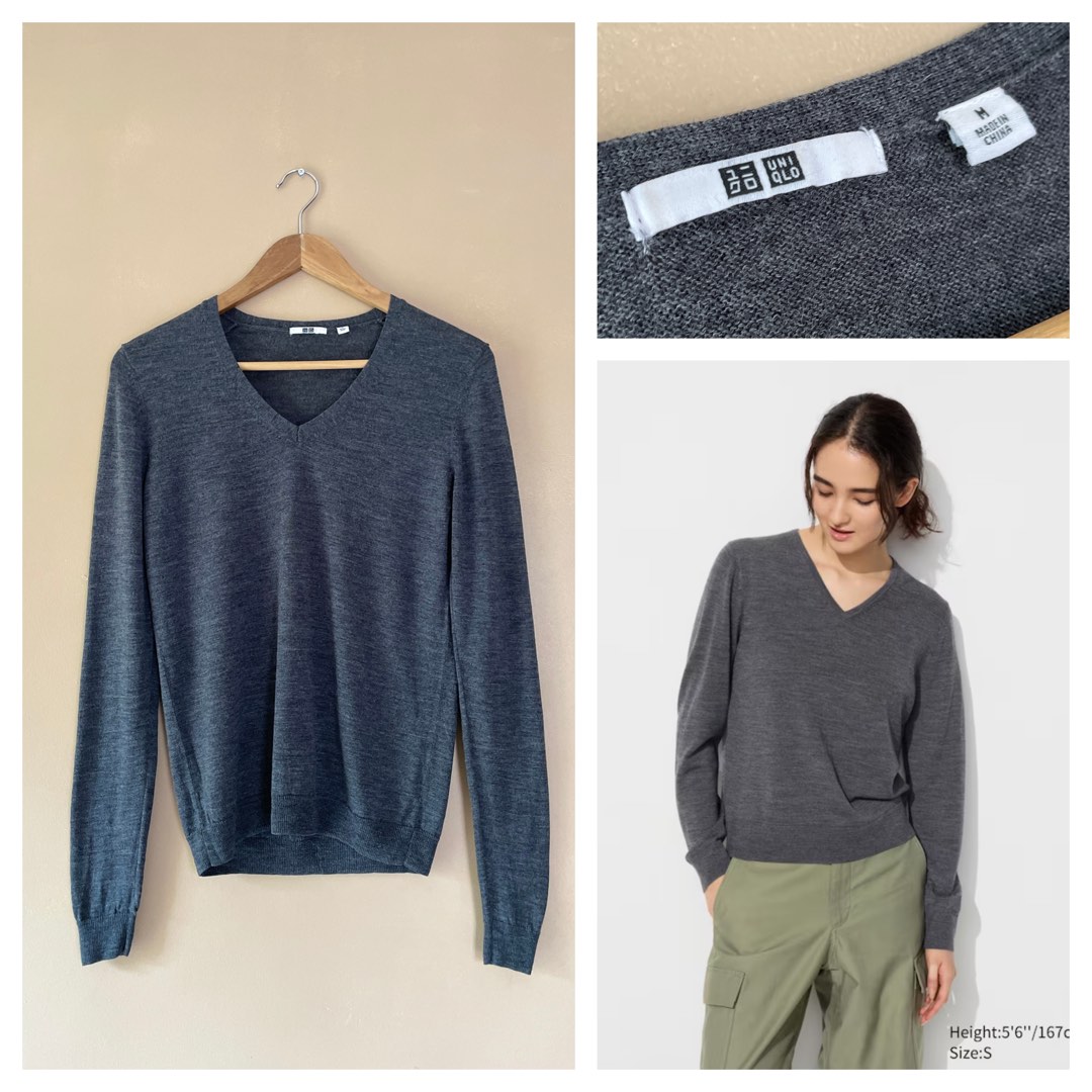 Uniqlo Merino Wool Sweater, Women's Fashion, Tops, Longsleeves on Carousell