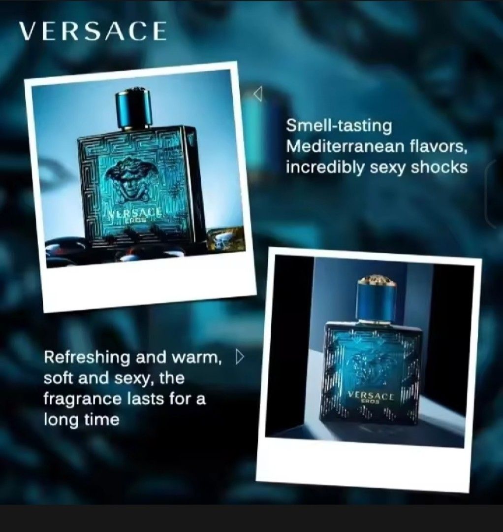 Versace Eros EDP 100 ML, Beauty & Personal Care, Fragrance & Deodorants ...