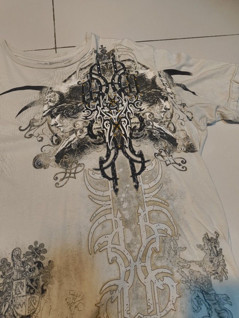 Y2K Brad Butter Athena Graphics Long Shirt Like Affliction, Men's ...