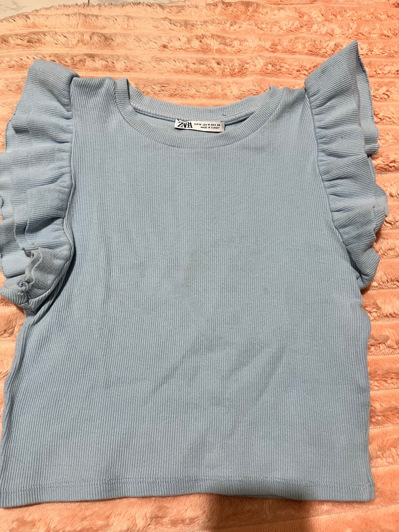 Zara blue top, Women's Fashion, Tops, Sleeveless on Carousell