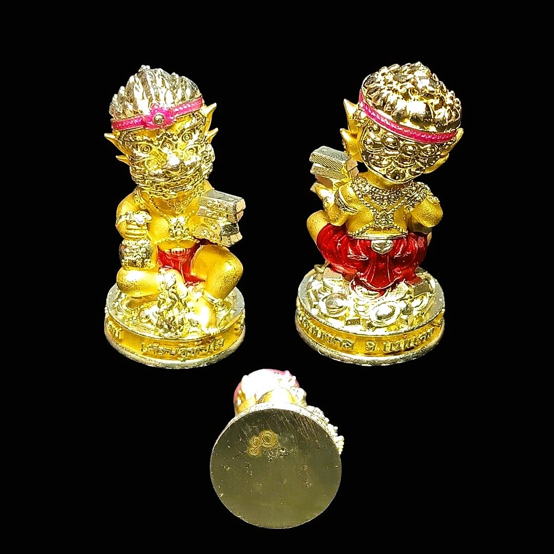 [$58] Golden Sihuhata in Red Pants Roop Lor/Si Hu Ha Ta Amulet/4 Ear 5 ...