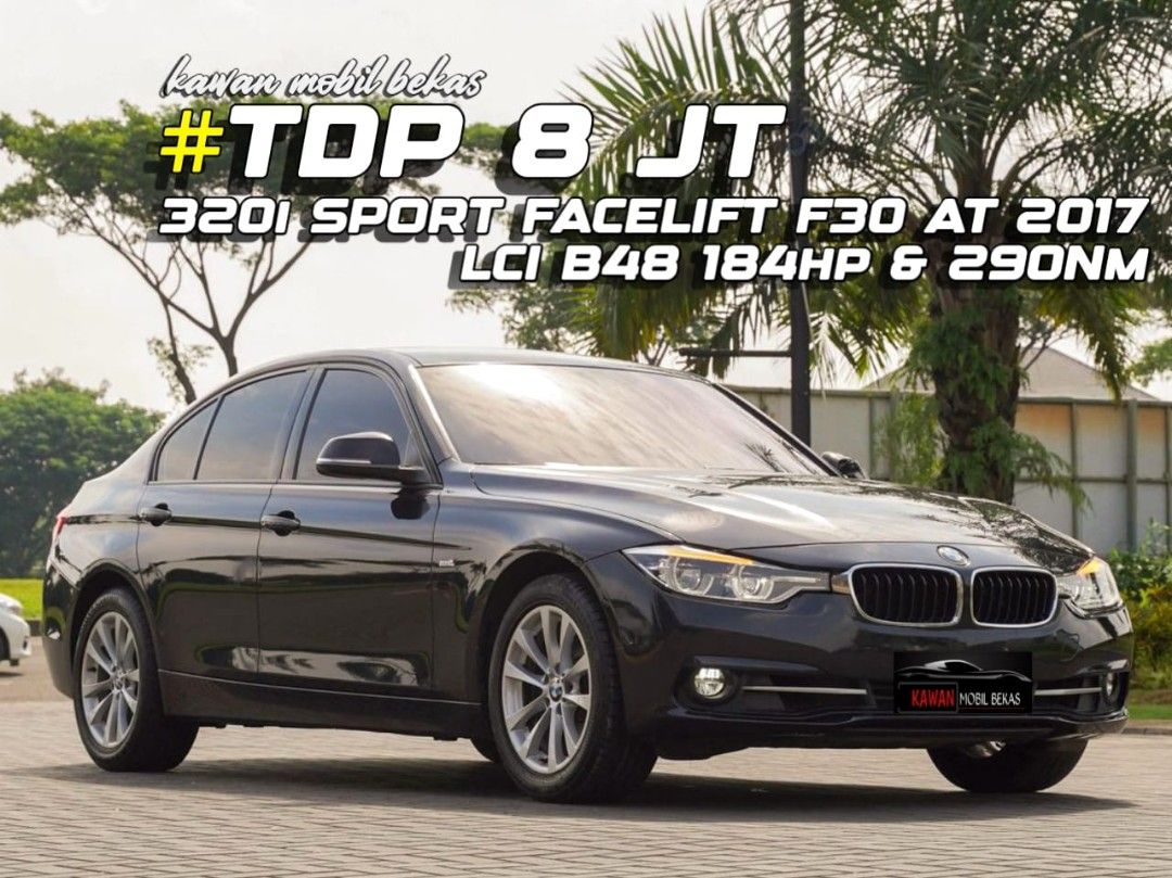 ( TDP 8jt ) BMW 320i 2.0 Sport Facelift LCI F30 AT 2017 Hitam Kondisi ...
