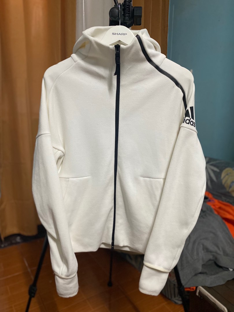 Adidas white tech fleece, Men's Fashion, Coats, Jackets and Outerwear ...