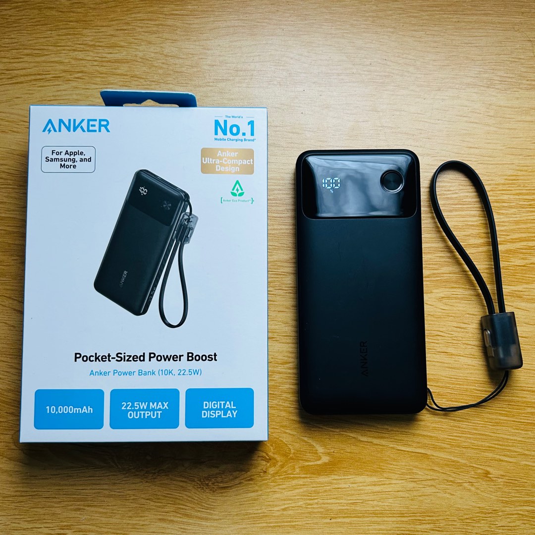 Anker Powercore 10,000Mah 22.5W IQ USB-C Port for Android iPhone 16/15 ...