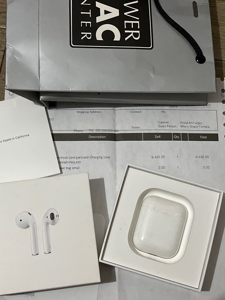 AUTHENTIC AirPods (2nd gen) with receipt and paper bag, Mobile Phones ...