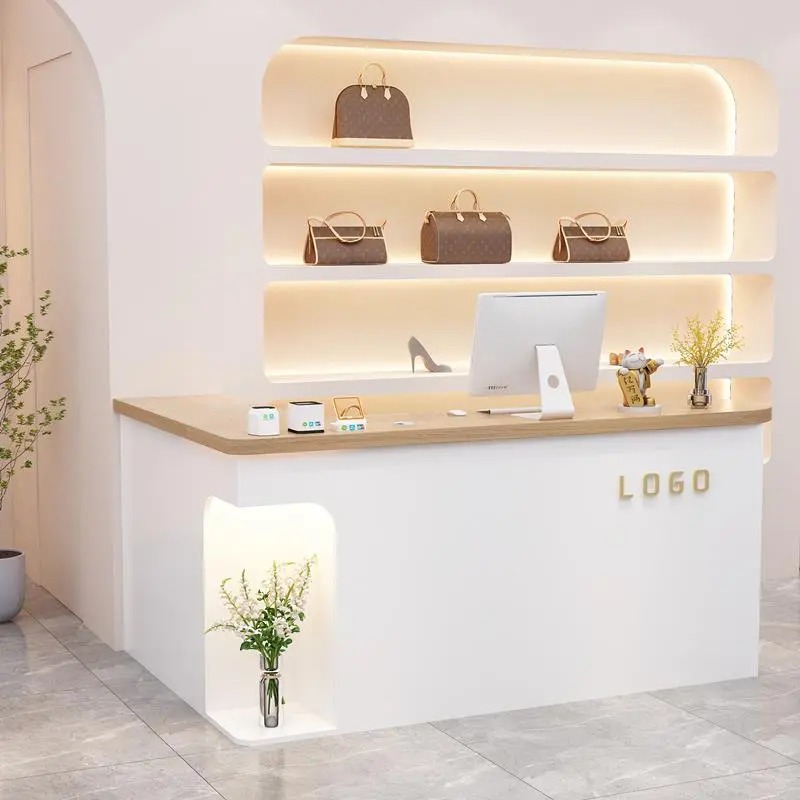 Cashier counter reception table corner table front desk reception desk ...
