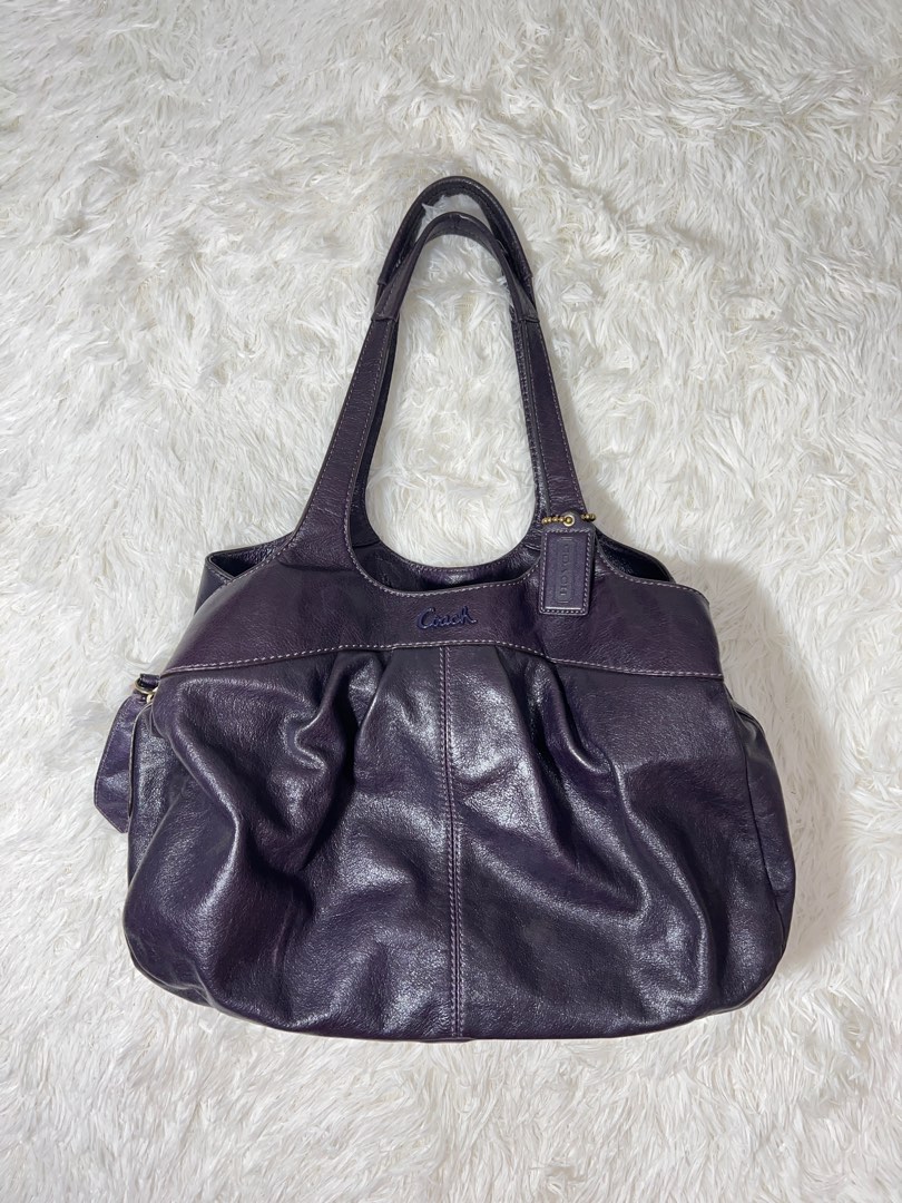 Coach violet leather hobo bag, Luxury, Bags & Wallets on Carousell