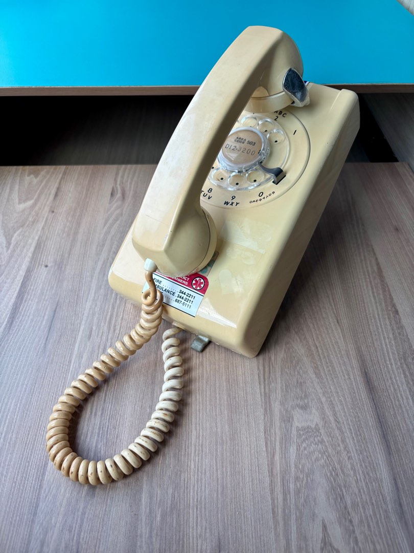 Cream vintage retro rotary wall telephone, Furniture & Home Living ...