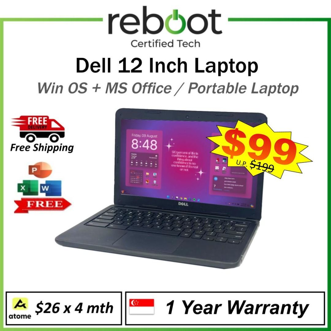 Dell 12 Inch Laptop - Slim Laptop - Like New Condition - Windows OS ...