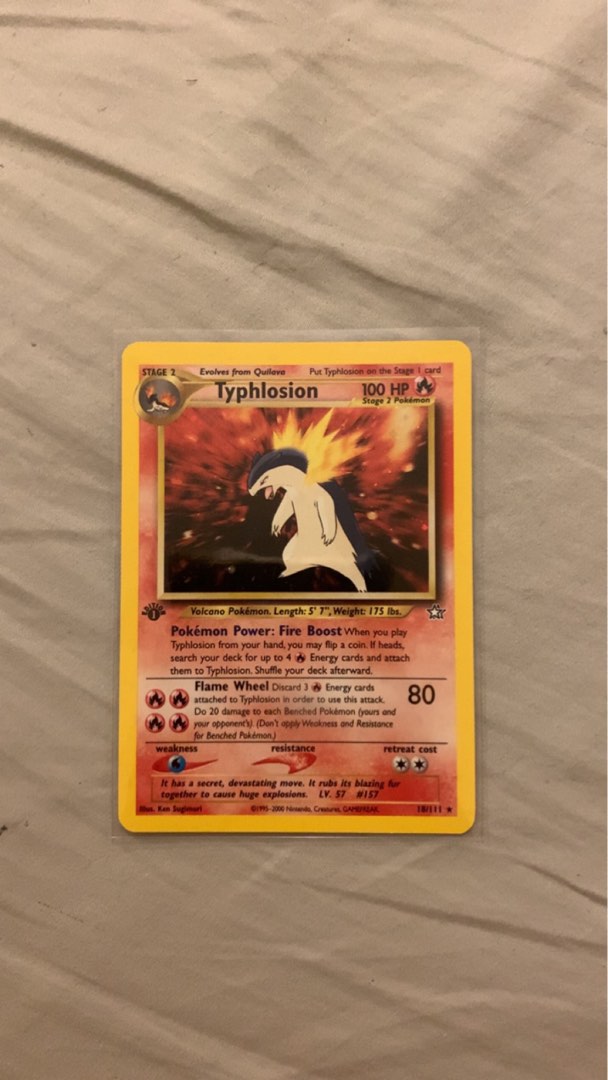 First edition typhlosion holo #18, Hobbies & Toys, Toys & Games on ...
