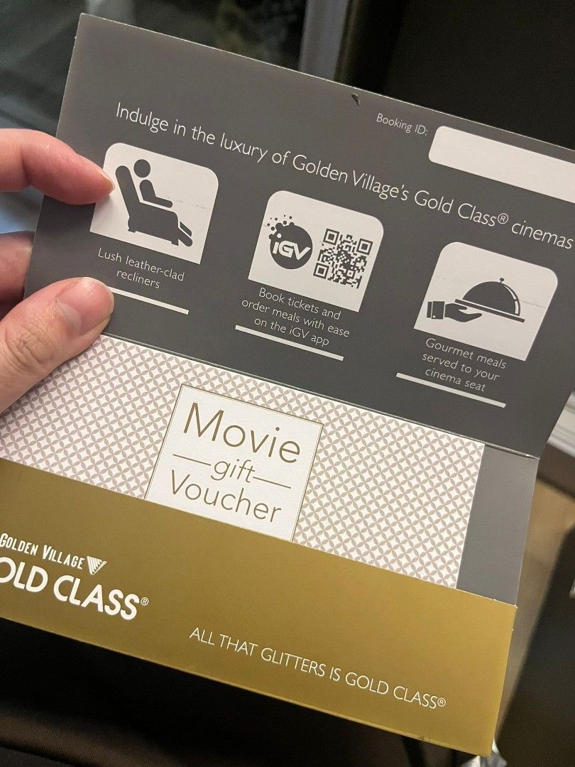 Gold class movie ticket, Everything Else on Carousell