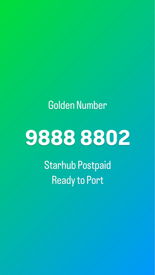Golden Number 98888802 Starhub Postpaid, Mobile Phones & Gadgets ...