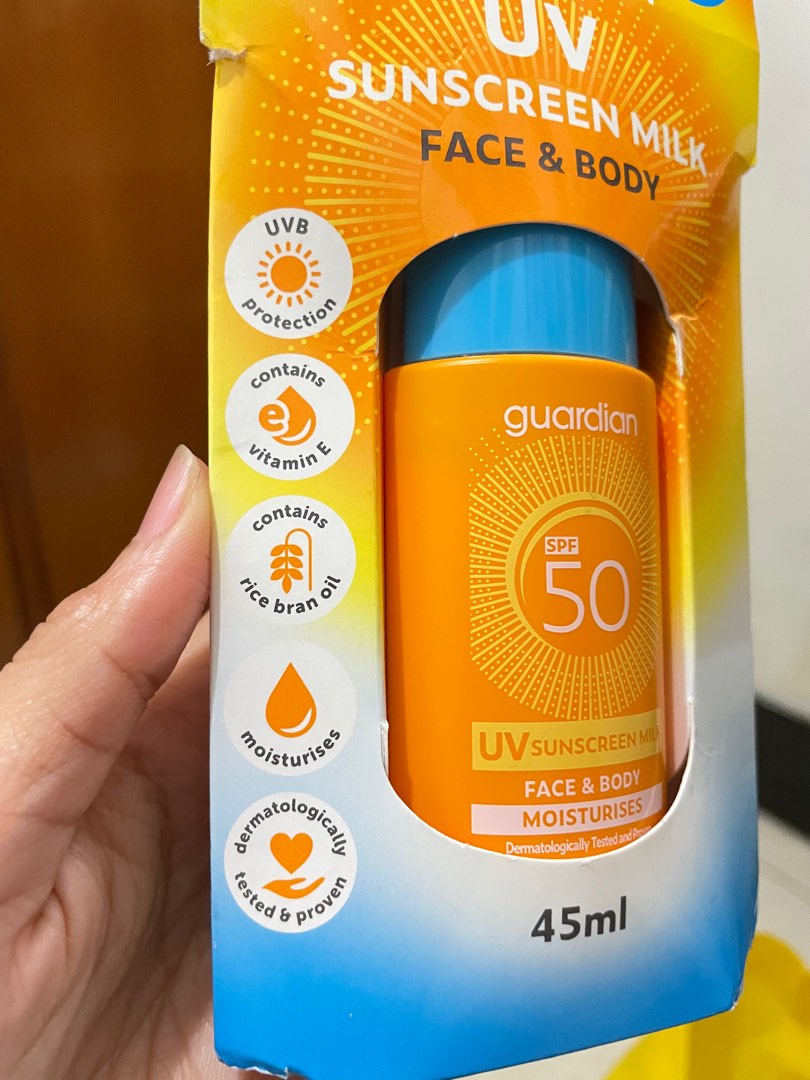 GUARDIAN SUNSCREEN MILK FACE AND BODY, Kesehatan & Kecantikan, Kulit ...