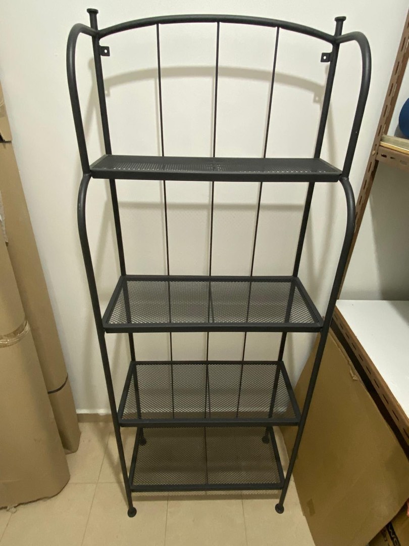 IKEA Lacko black metal shelving rack, Furniture & Home Living ...