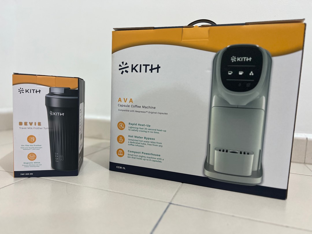 KITH Ava Capsule Coffee Machine (BN), TV & Home Appliances, Kitchen ...