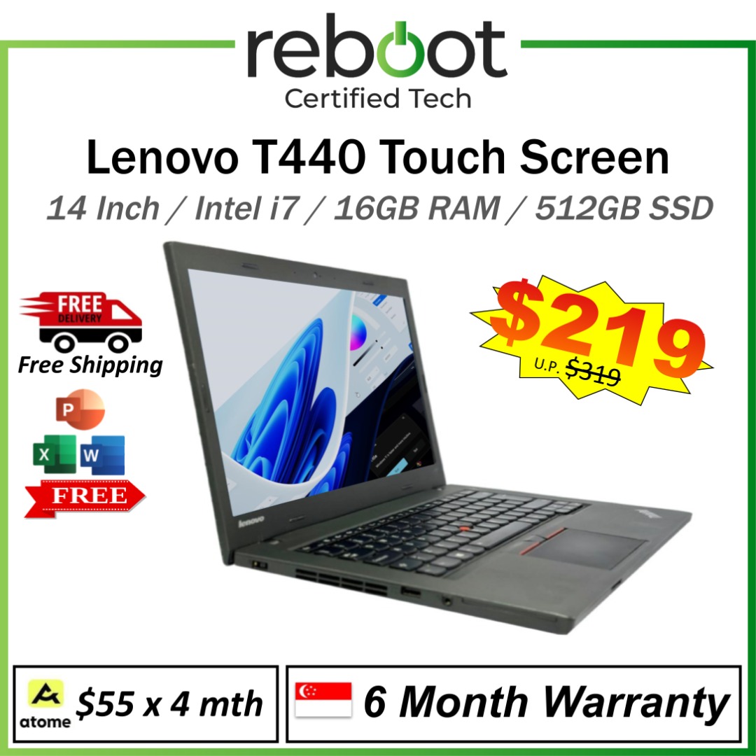 Lenovo 14 Inch i7 Laptop (T440) - Touchscreen - 512GB SSD - Like New ...