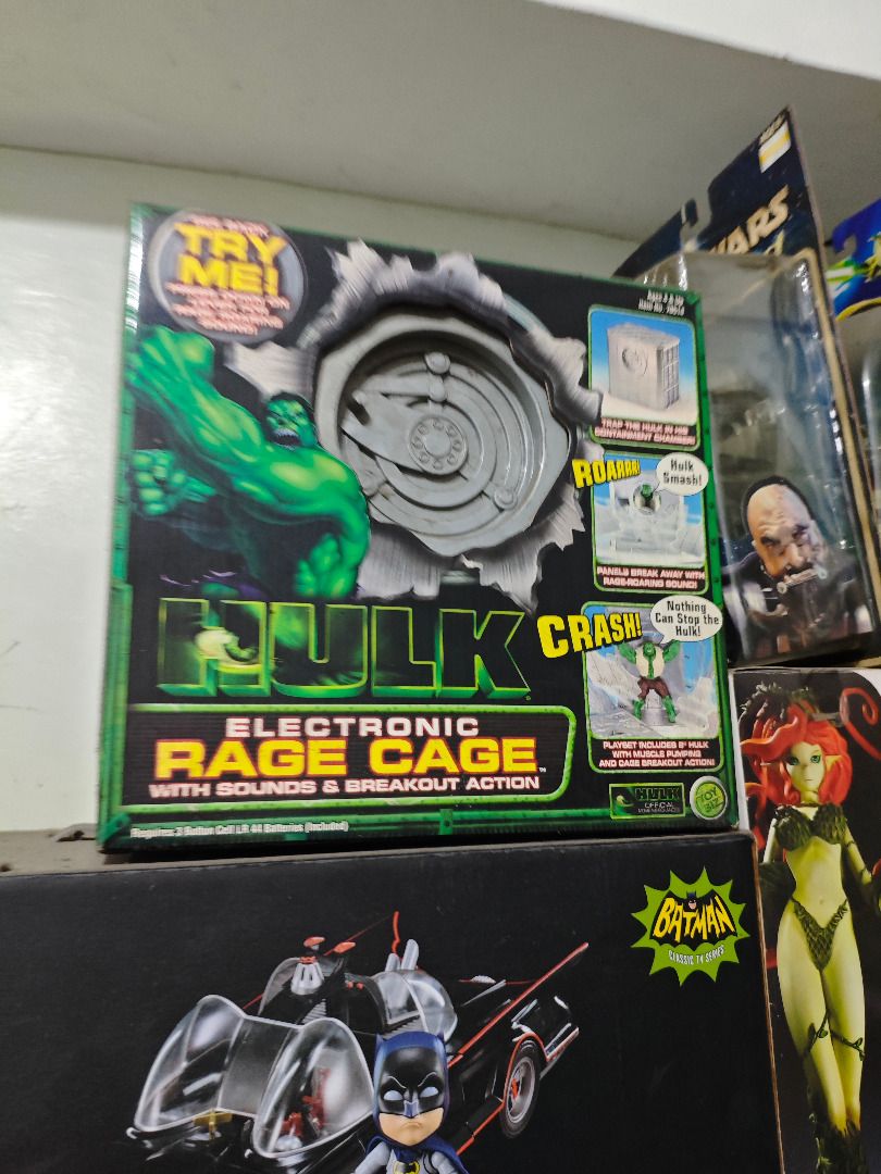 MARVEL COMICS INCREDIBLE HULK ELECTRONIC RAGE CAGE BREAKOUT SET TOY BIZ ...