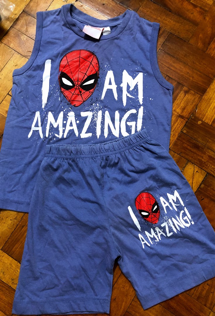 Marvel Spiderman pang bahay set | PJ set, Babies & Kids, Babies & Kids ...
