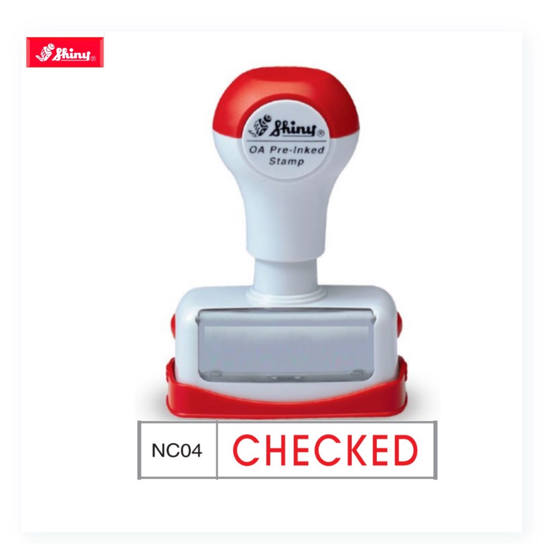 OA Shiny Pre-inked Office Chop / Stamp - Checked, Hobbies & Toys ...