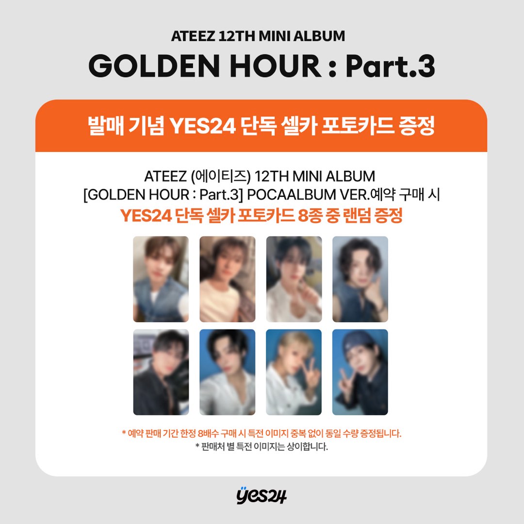 [PO] ATEEZ [Golden Hour : Part.3] YES24 POB, Hobbies & Toys, Memorabilia & Collectibles, K-Wave ...