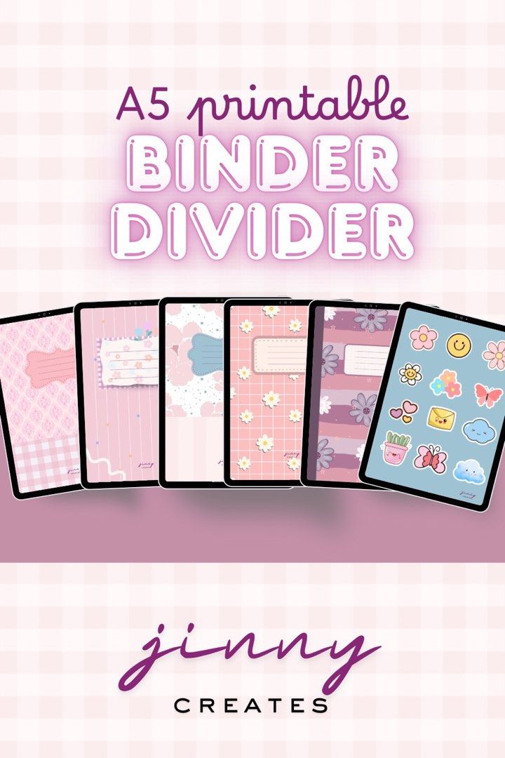 Printable Aesthetic A5 Binder Divider, Hobbies & Toys, Stationary ...
