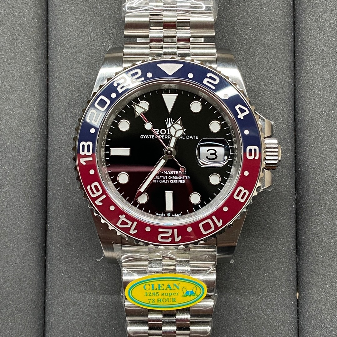Rolex Greenwich Red and Blue Coke Bezel Five-Bead Strap Men's Watch ...