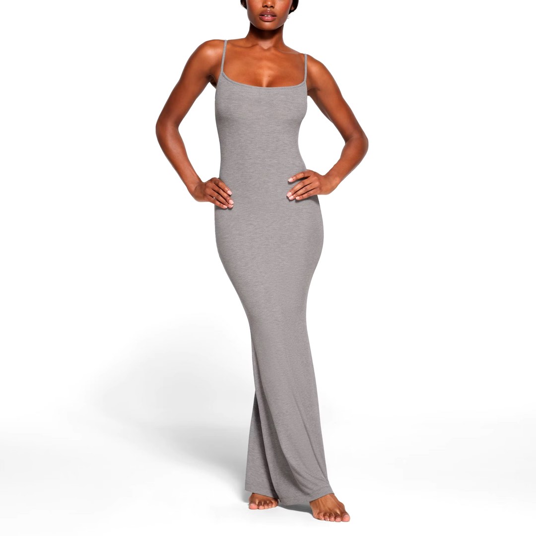 Skims maxi lounge dress grey, Women's Fashion, Dresses & Sets, Dresses on Carousell
