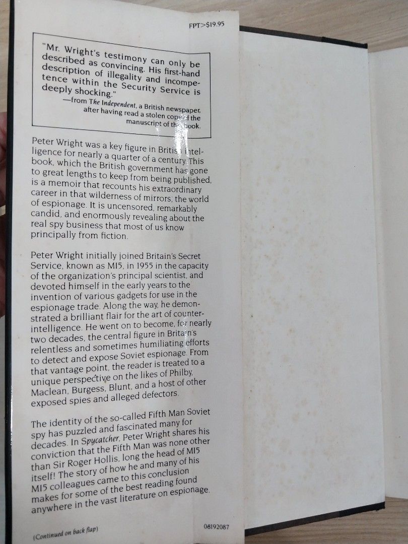 (SL) Spycatcher: The Candid Autobiography of a Senior Intelligence ...