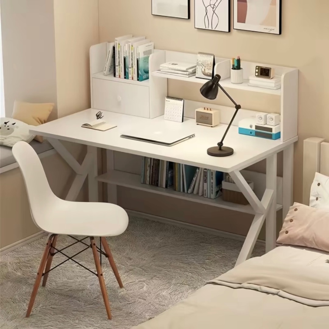 Spacious Writing Desk With Storage | Modern Study Table With Side ...