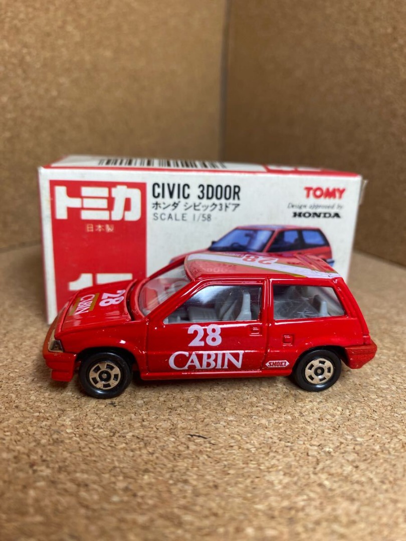Tomica minicar, original box, made in Japan, red box, red body color ...