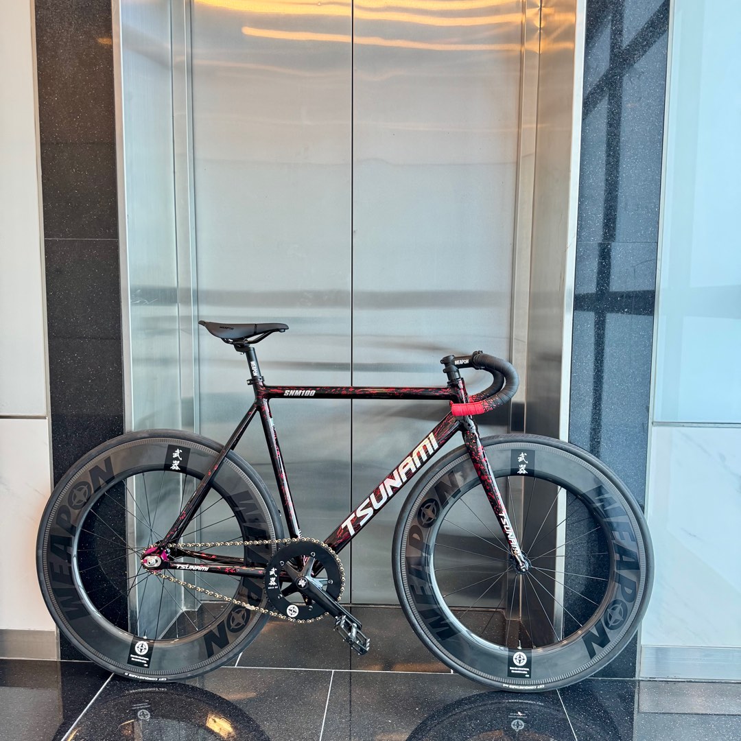 Tsunami fixie bike/frameset $330/complete bike $659/carbon wheelset ...