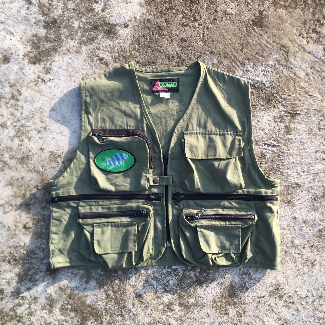 vest aroma sport fishing || tactical vest || utility vest || rompi ...