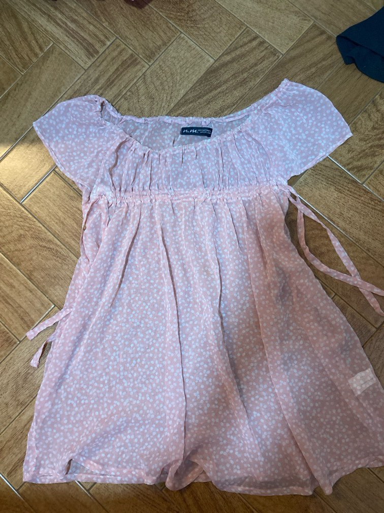 Vintage Sheer pink beach cover up / layer, Women's Fashion, Coats ...