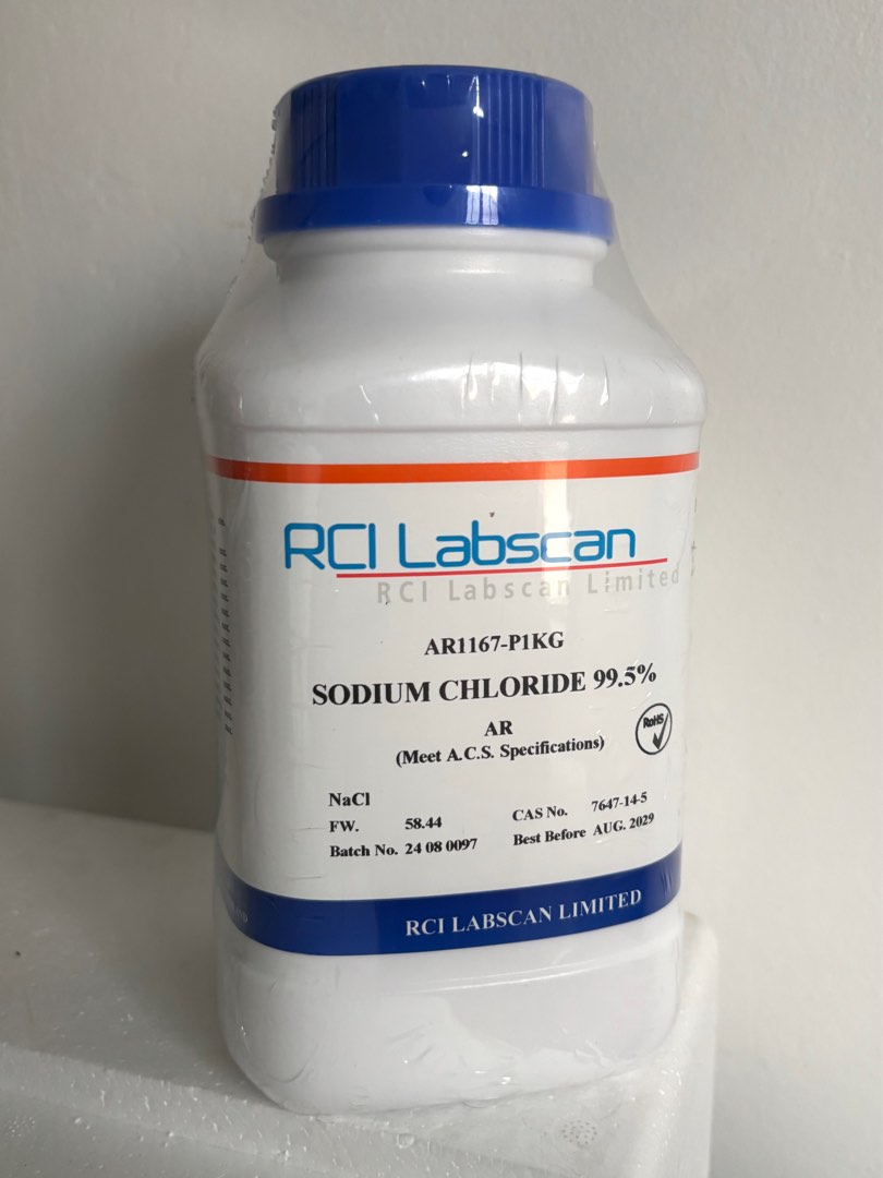 99.5% SODIUM CHLORIDE (NaCl) AR 1KG, Commercial & Industrial ...