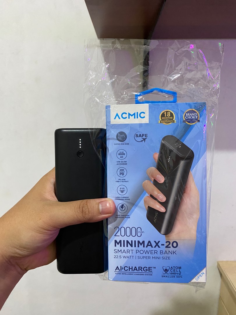 ACMIC Powerbank 20000mAh MINIMAX-20 SuperMini Fast Charging, Telepon ...