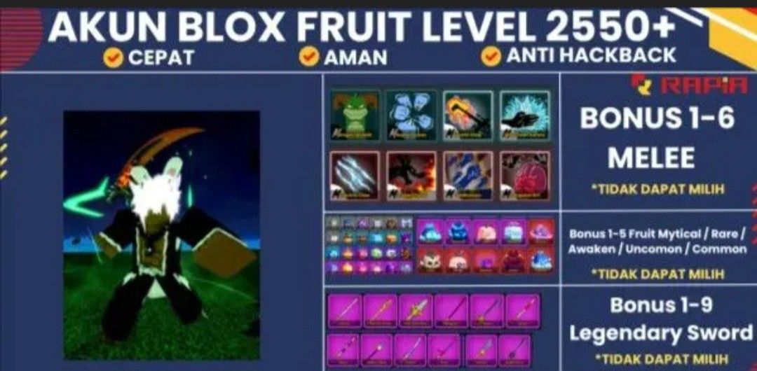 Blox Fruits Account RACE MINK V4 FULL GEAR (AWAKENING) Level MAX + CDK ...