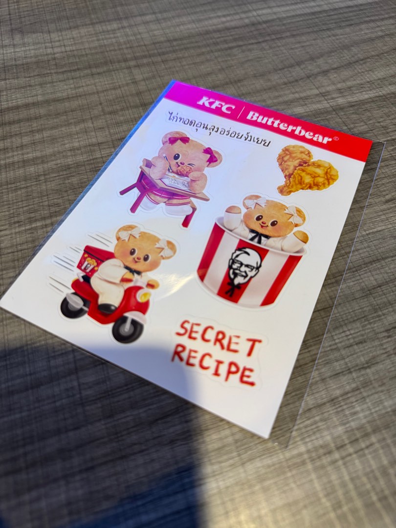 Butterbear x KFC Sticker, Hobbies & Toys, Art & Prints on Carousell