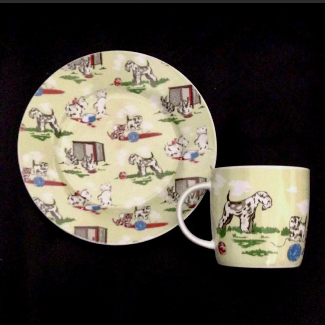 Cath Kidston Schnauzer Scottie Dogs Ceramic Cup and plate by Queens ...