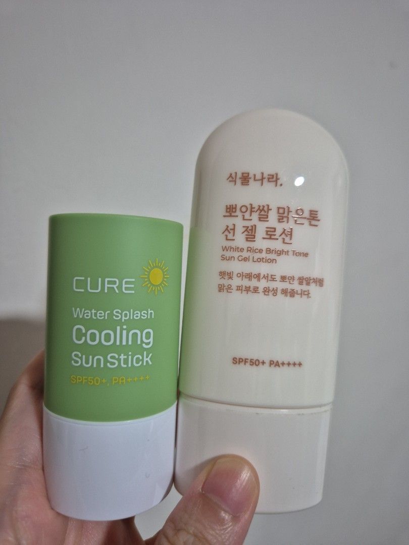 Cure water splash cooling sun stick spf50 sun screen balm white rice ...