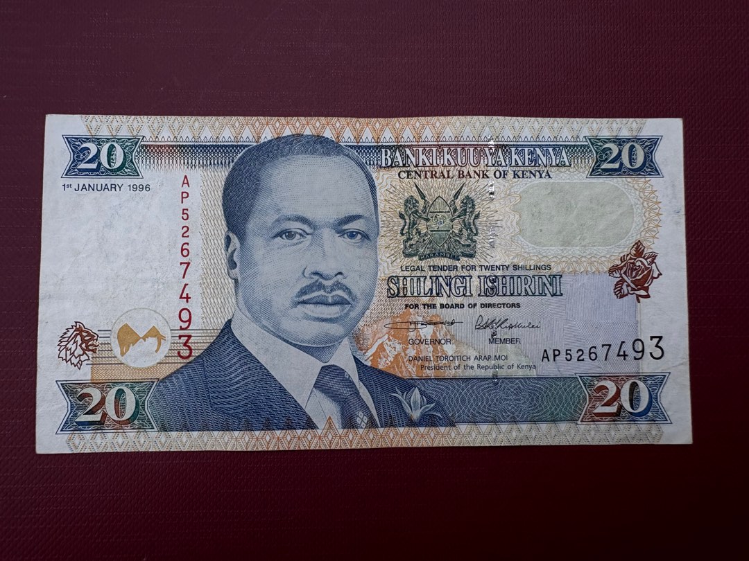 Kenya 20 Shillings 1996 VF Banknote, Hobbies & Toys, Collectibles ...