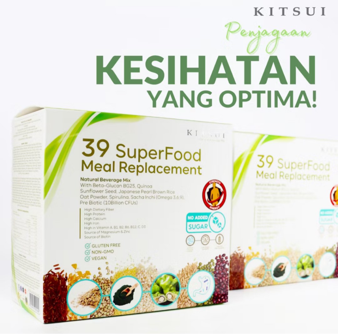 Kitsui 39 Superfood Meal Replacement, Health & Nutrition, Health ...