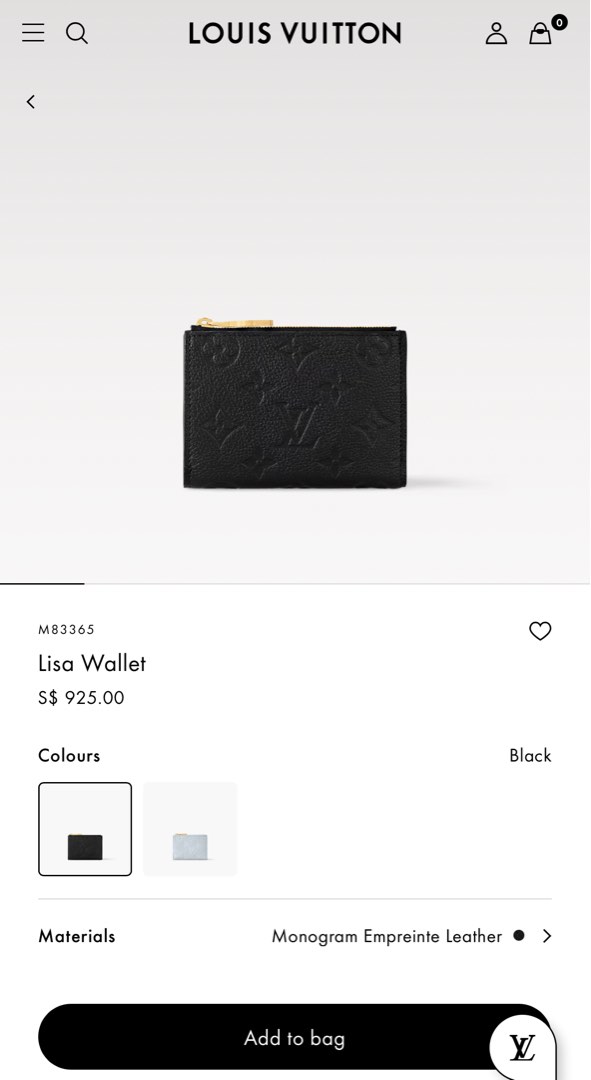 June 2025 purchased - Louis Vuitton Lisa Wallet - Black, Luxury, Bags ...