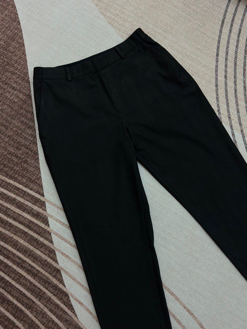 (S&M) Uniqlo Ezy Ankle Slack Pants BLACK, Women's Fashion, Bottoms ...