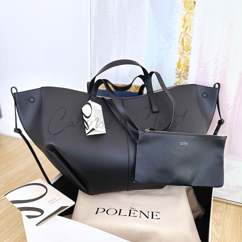 Authentic POLENE Cyme Bag Textured Black for PRE-ORDER, Luxury, Bags ...